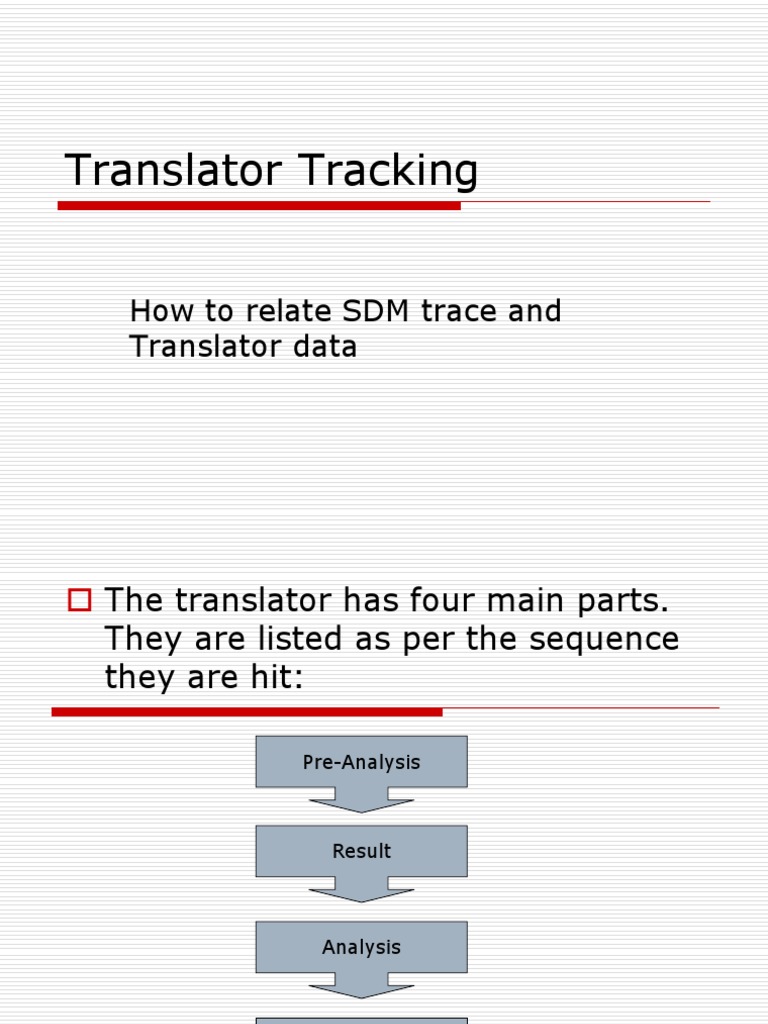 Translator Tracking: How To Relate SDM Trace and Translator Data | PDF | Areas Of Computer ...