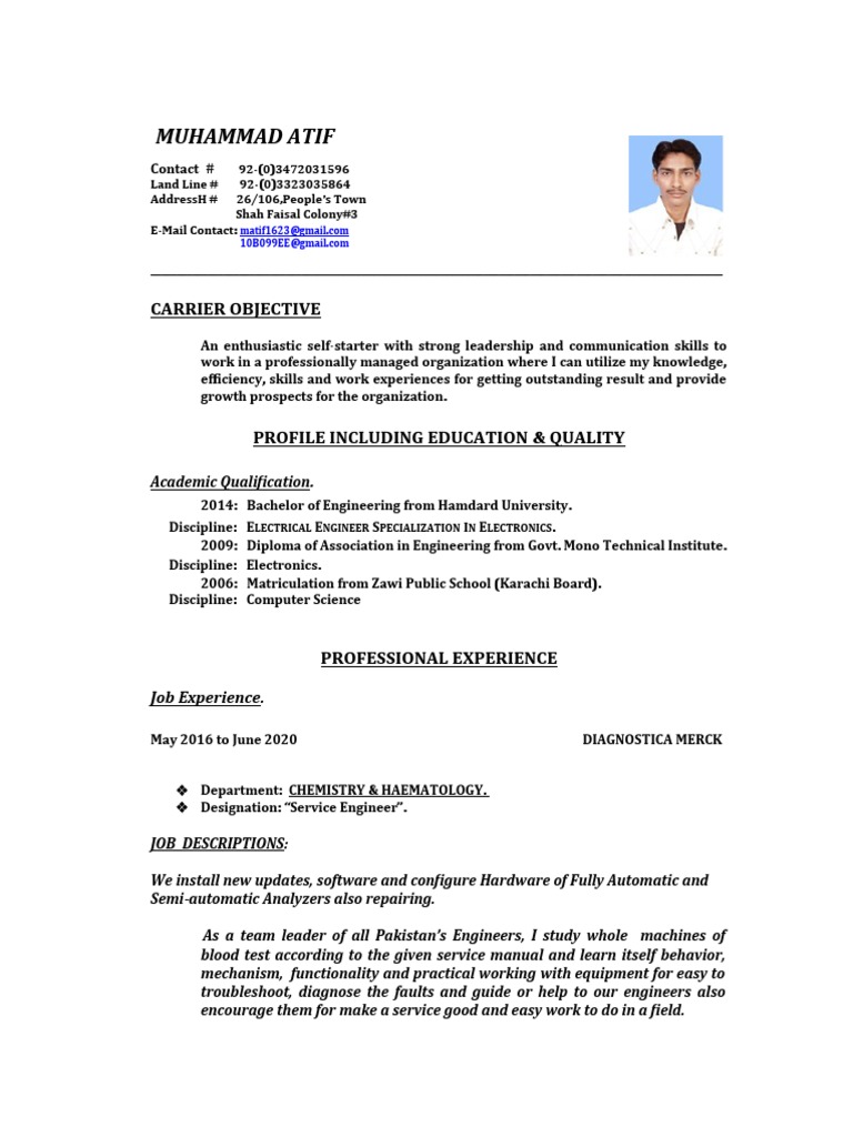 Updated Atif CV Dec 2o2o | PDF | Programmable Logic Controller | Automation