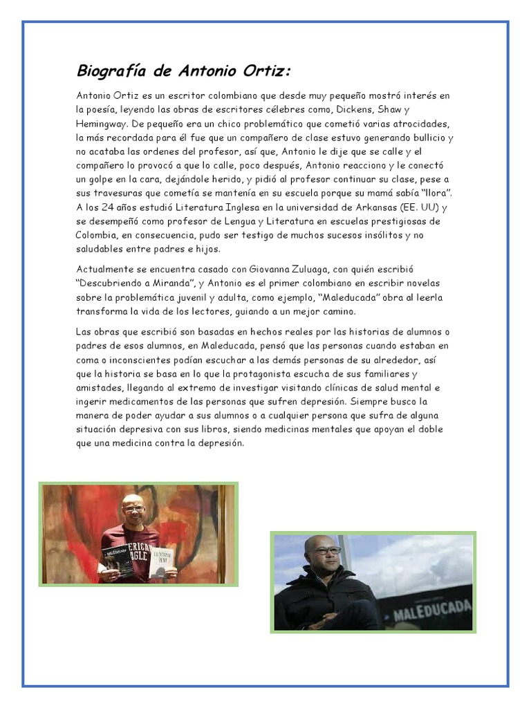 Biografía de Antonio Ortiz | PDF