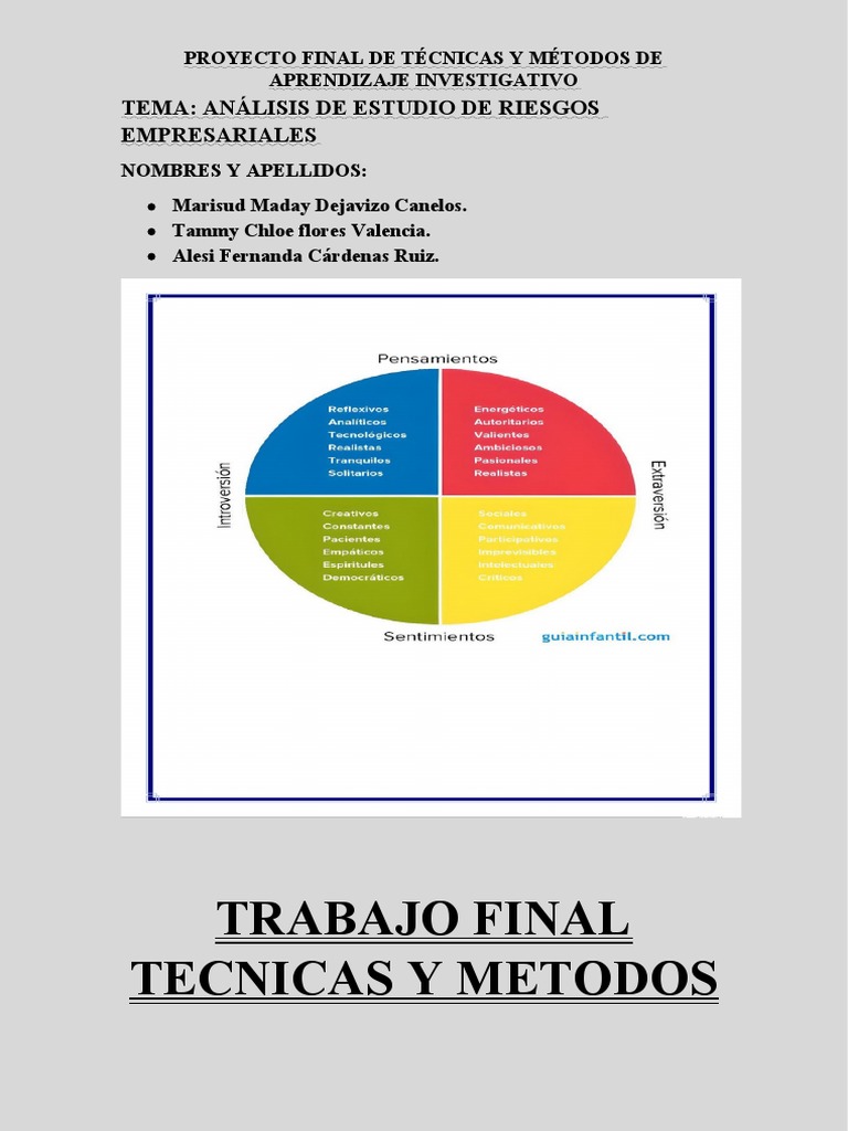 Trabajo Final de Tecnica y Metodos de Aprendizaje Investigativo | PDF | Riesgo | Planificación