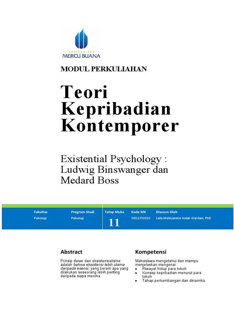 Pertemuan 11 - Existential Psychology-Ludwig Binswanger Medard Boss | PDF
