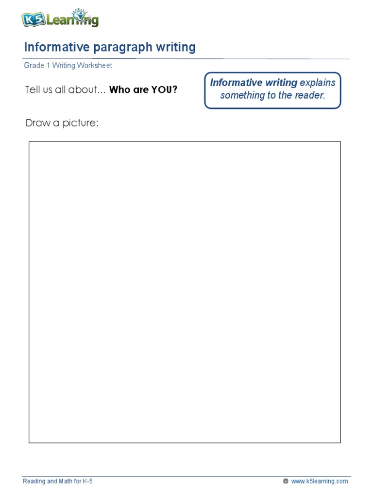 Grade 1 Expository Paragraph A | PDF