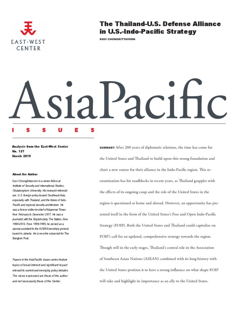The Thailand-U.S. Defense Alliance in U.S.-Indo-Pacific Strategy | PDF ...