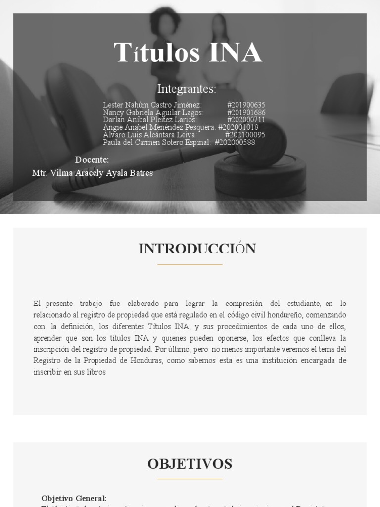 Titulo INA | Descargar gratis PDF | Propiedad | Honduras