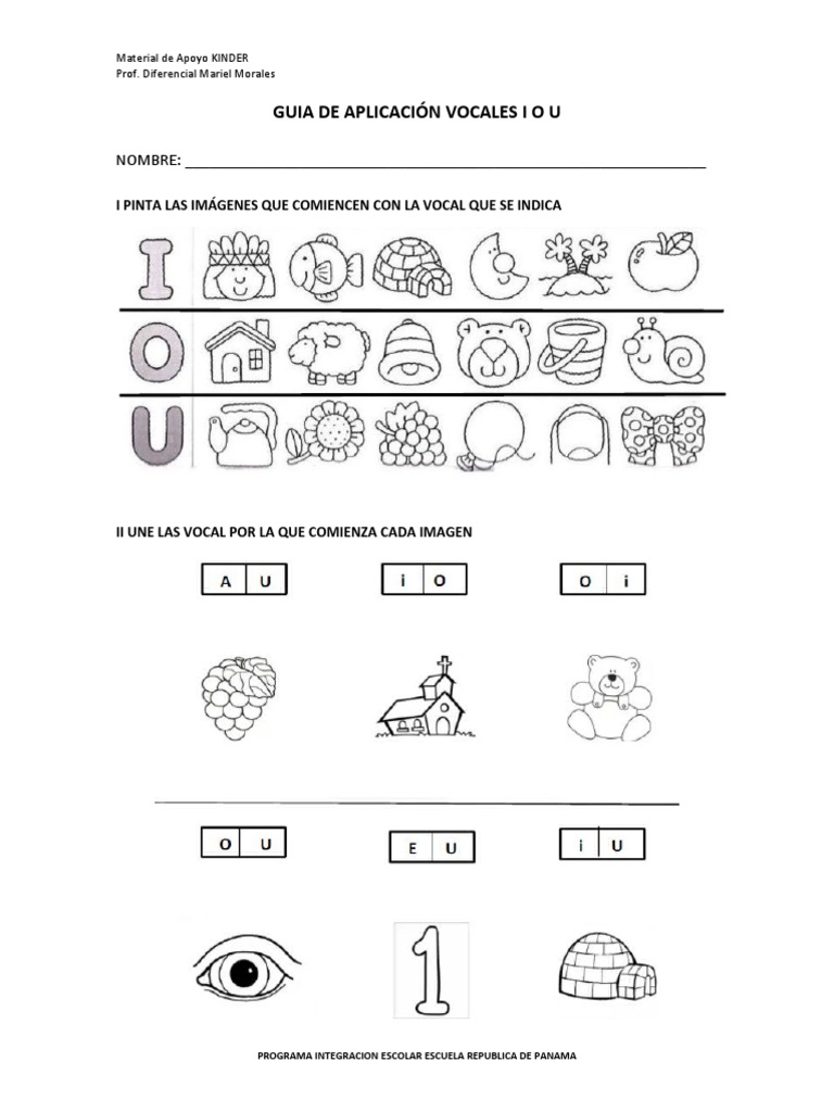 Guia de Aplicación Vocales I o U | PDF | Salud y bienestar