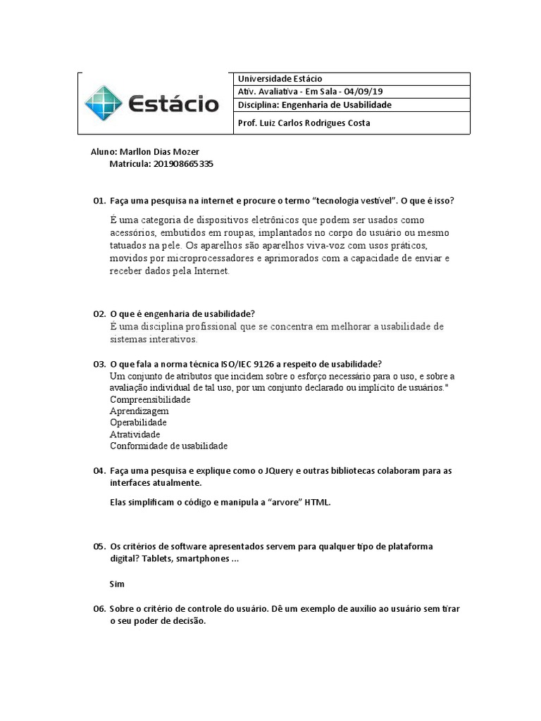 Engenharia de Usabilidade e Tecnologia Vestível | PDF | Usabilidade | PCs (computadores)