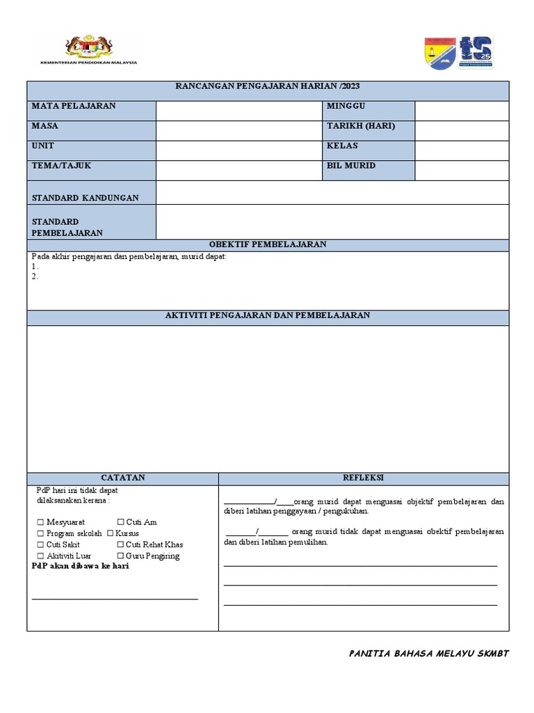 Tapak RPH Panitia BM 2023 | PDF | Karier & Perkembangan