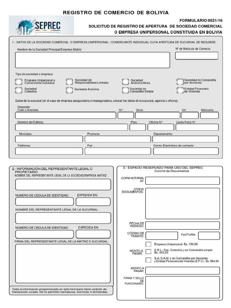 Formulario 20 Seprec | PDF