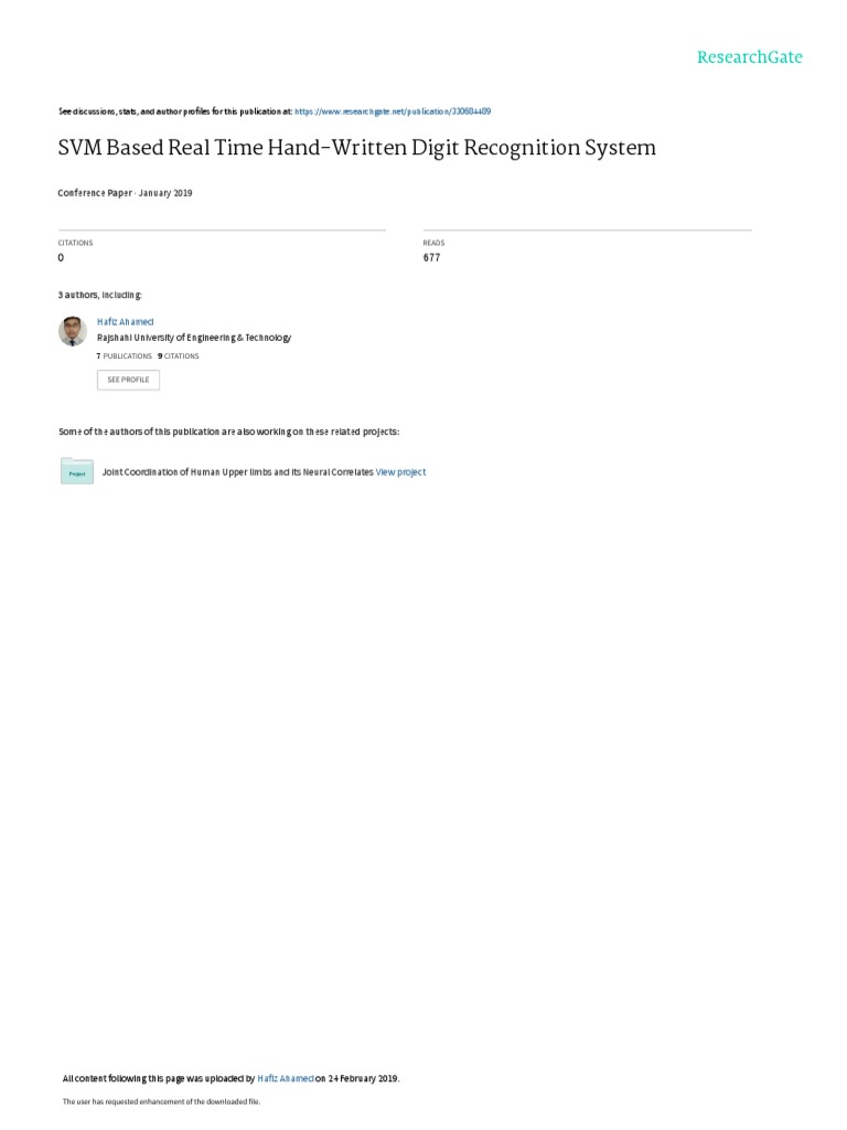 SVMBasedRealTimeHand WrittenDigitRecognitionSystem | PDF | Support ...