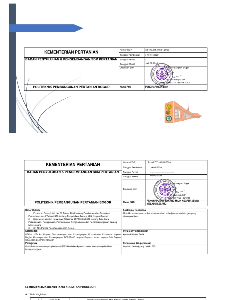 SOP Penghapusan BMN Melalui Lelang | PDF