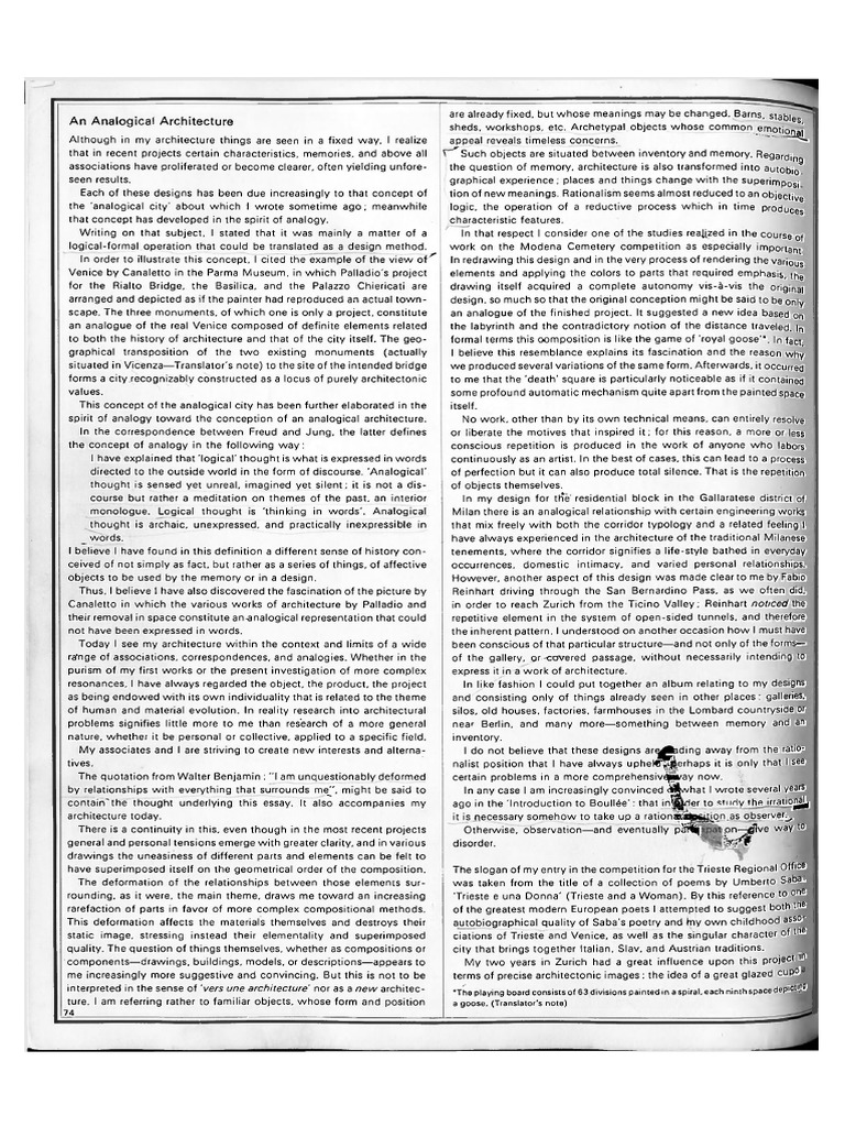 08 Rossi Analogical Arch | PDF 08 Rossi Analogical Arch | PDF