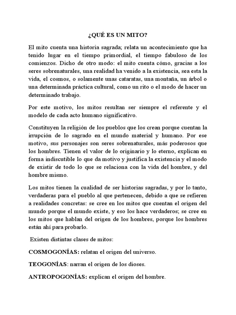 Qué Es Un Mito | PDF