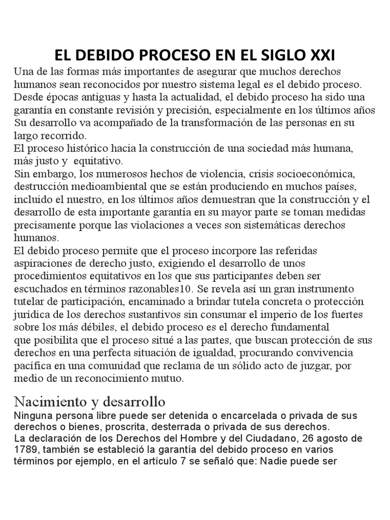 El Debido Proceso en el Siglo XXI | PDF | Debido al proceso | Judicaturas
