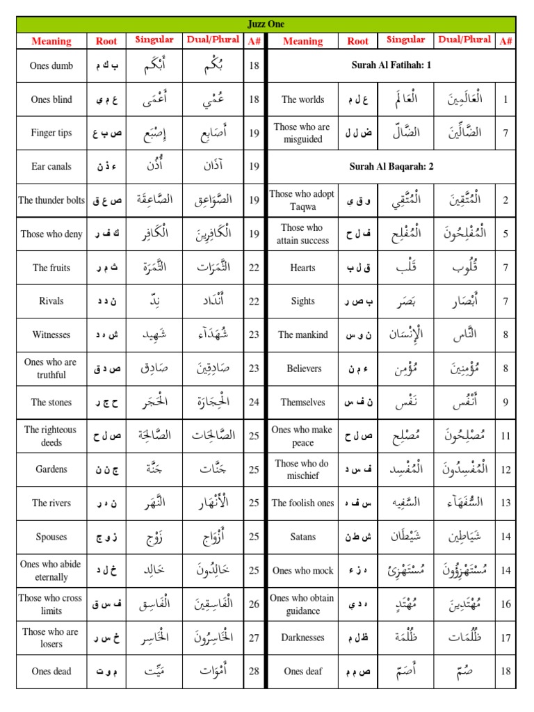 Juz 1-30 Singular Plural Book | PDF | Religious Belief And Doctrine | Quran