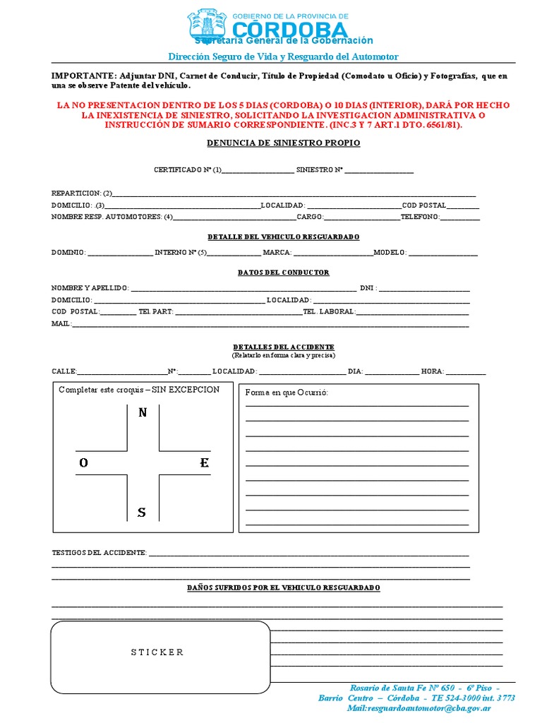 Nvo Formulario de Siniestro V | PDF