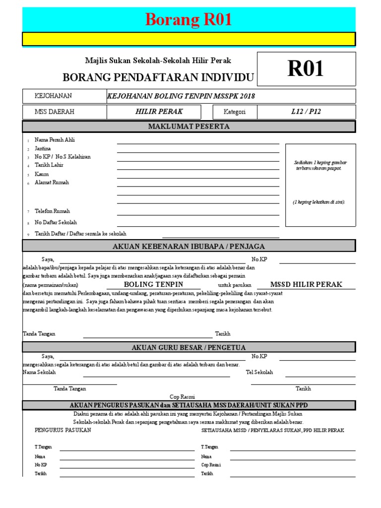 BORANG R01 RO2 | PDF