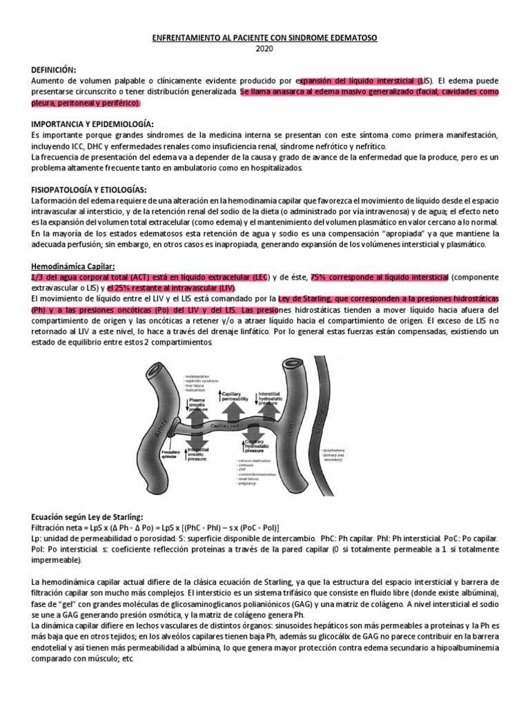 Síndrome Edematoso CHM 2020 | PDF | Edema | Enfermedades y trastornos