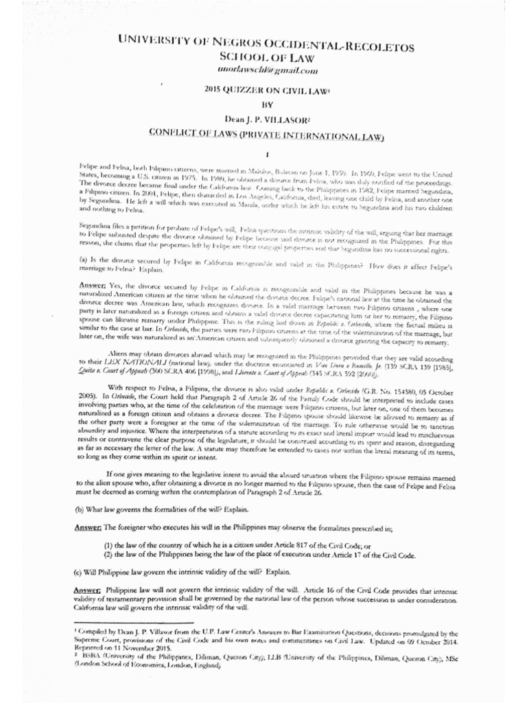 2015 Civil Law Notes | PDF