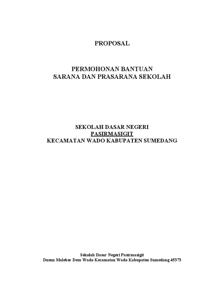 Proposal Bantuan Sarana Prasarana | PDF