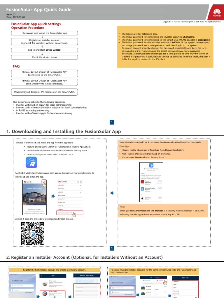 FusionSolar App Quick Guide | PDF | Mobile App | Qr Code