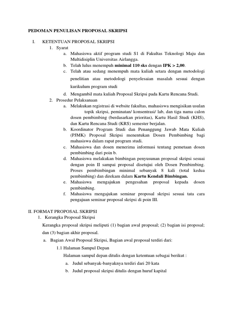 Draft Pedoman Proposal Skripsi | PDF