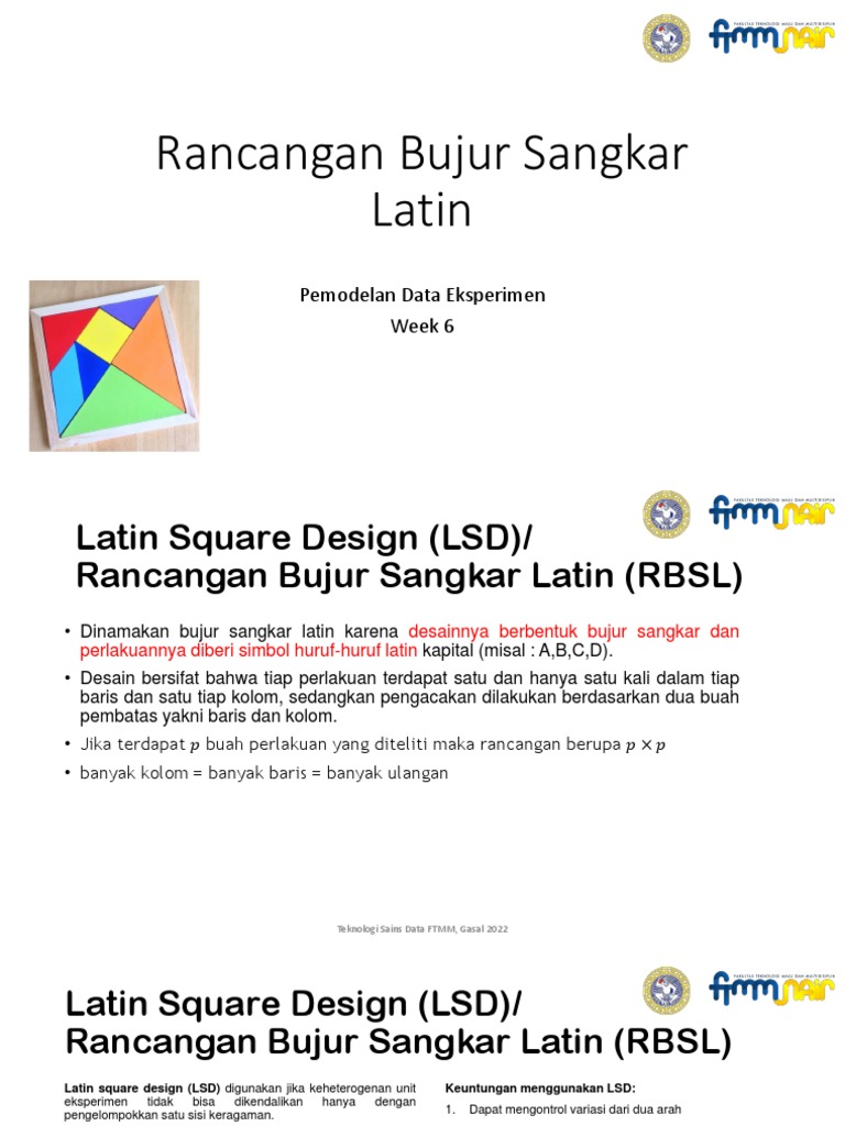 Materi 06 - Rancangan Bujur Sangkar Latin | PDF