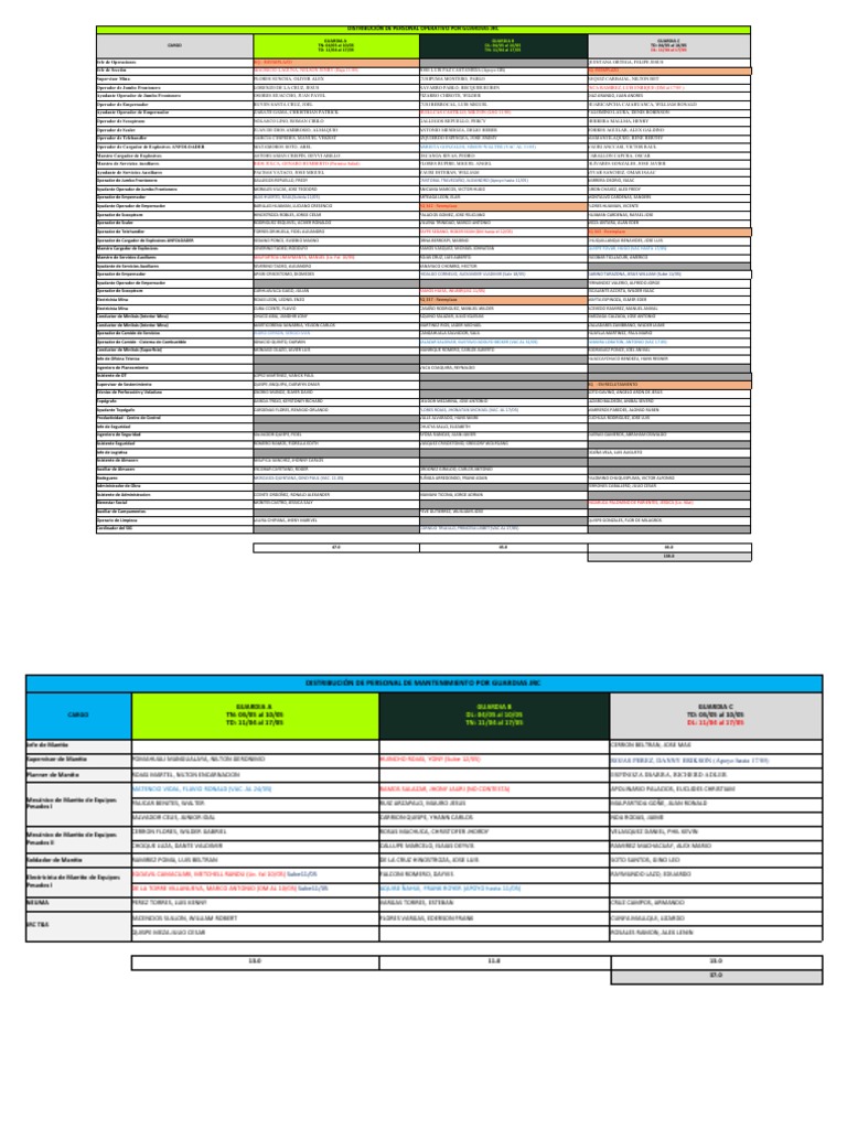 Distribución de Personal JRC | PDF