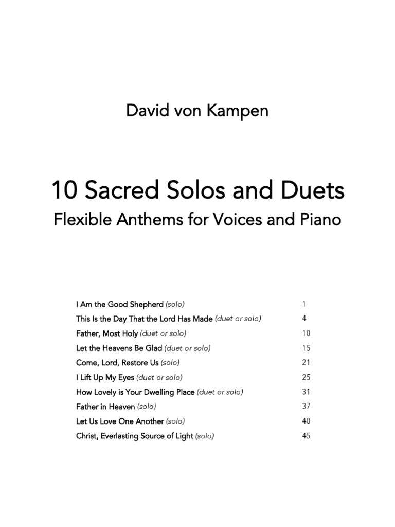 10 Sacred Songs | PDF | Performing Arts | Music Theory