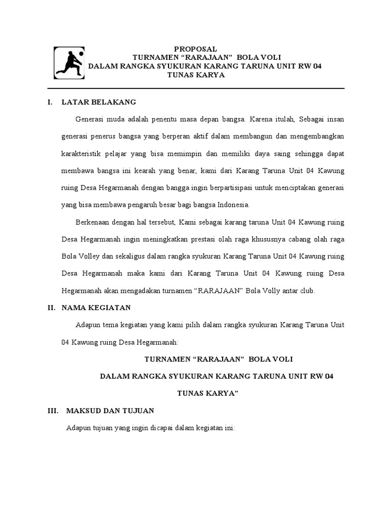 Proposal Bola Voli | PDF