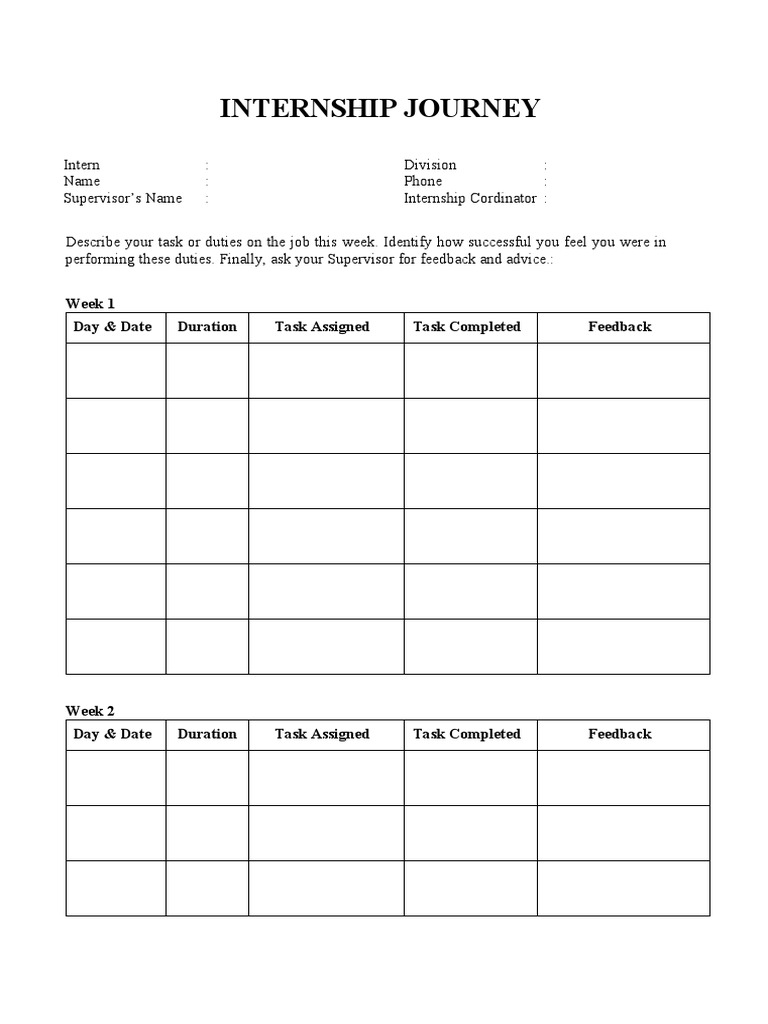 (Draft) Format Internship Journey | PDF