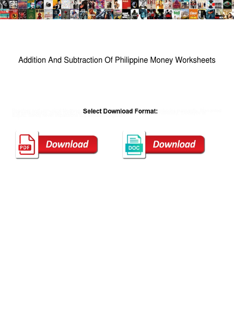 Philippine Money Addition Worksheets | PDF | Worksheet | Money