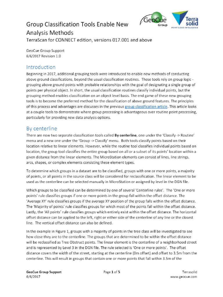 Group Classification Tools Enable New Analysis Methods TerraScan For ...