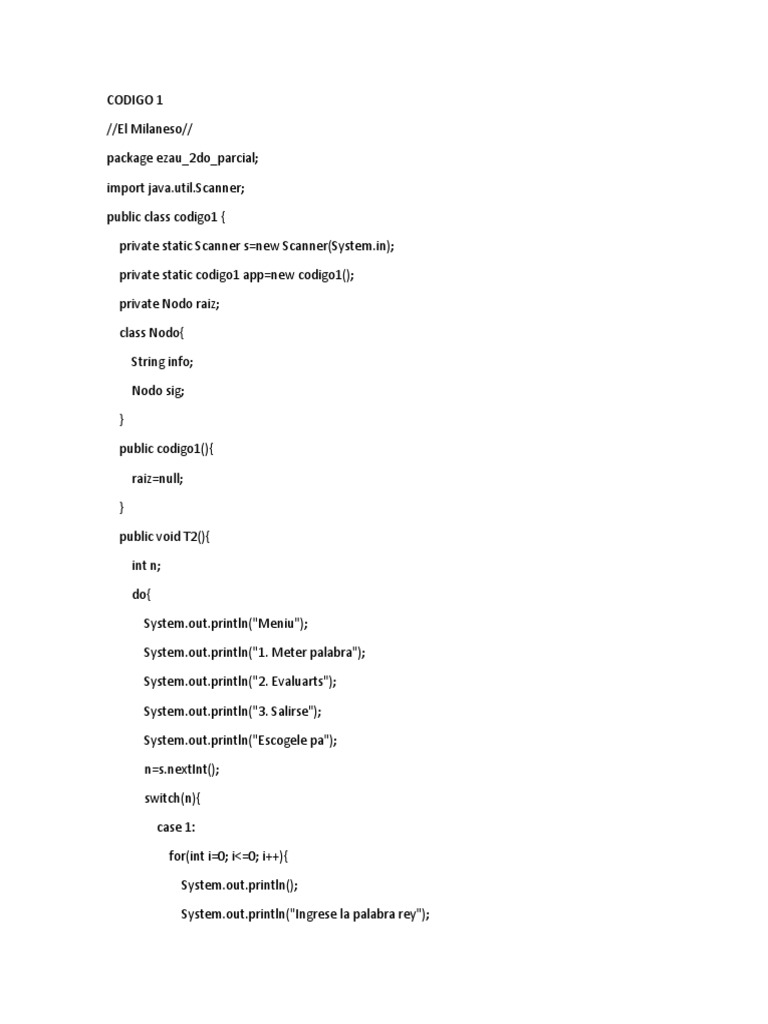 Programas de Java | PDF | Notación | Representación del conocimiento