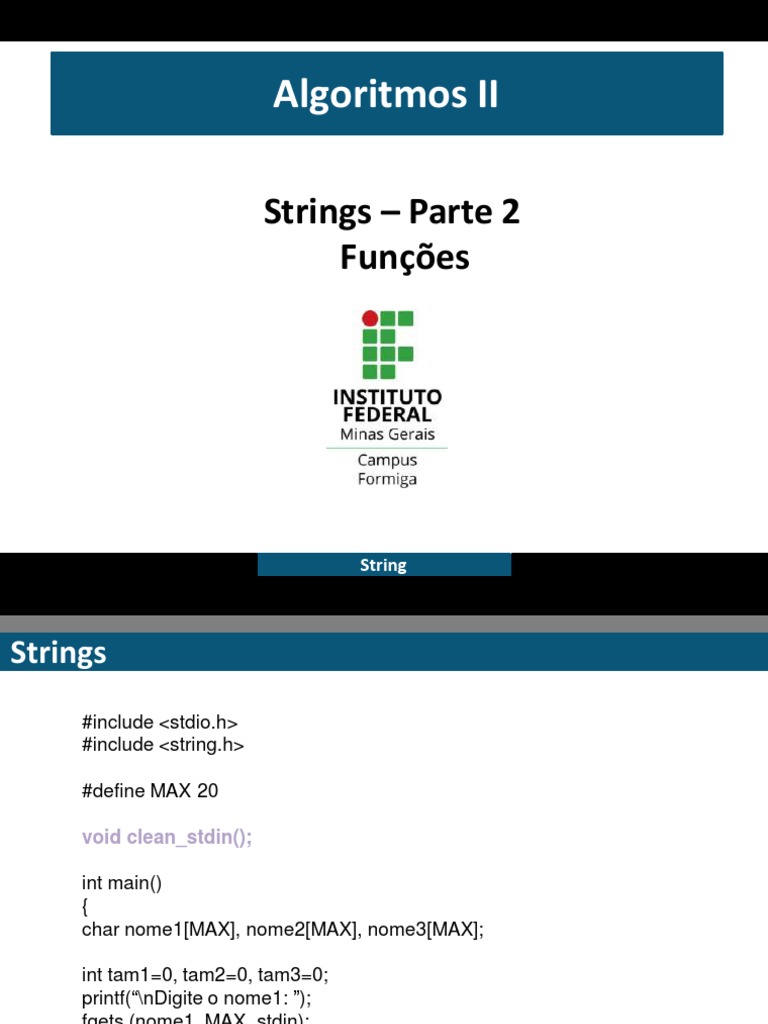 Strings em c | PDF | Lógica matemática | Matemática aplicada