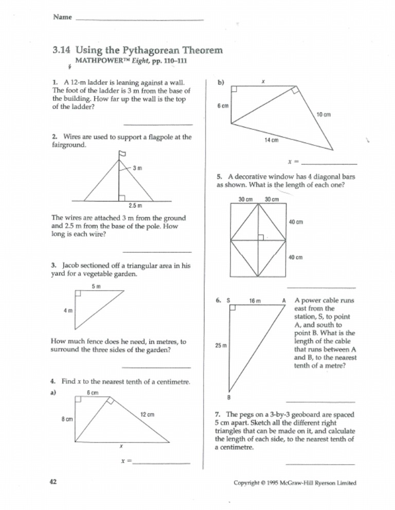 pythagorean-word-problems-black-line-master | PDF