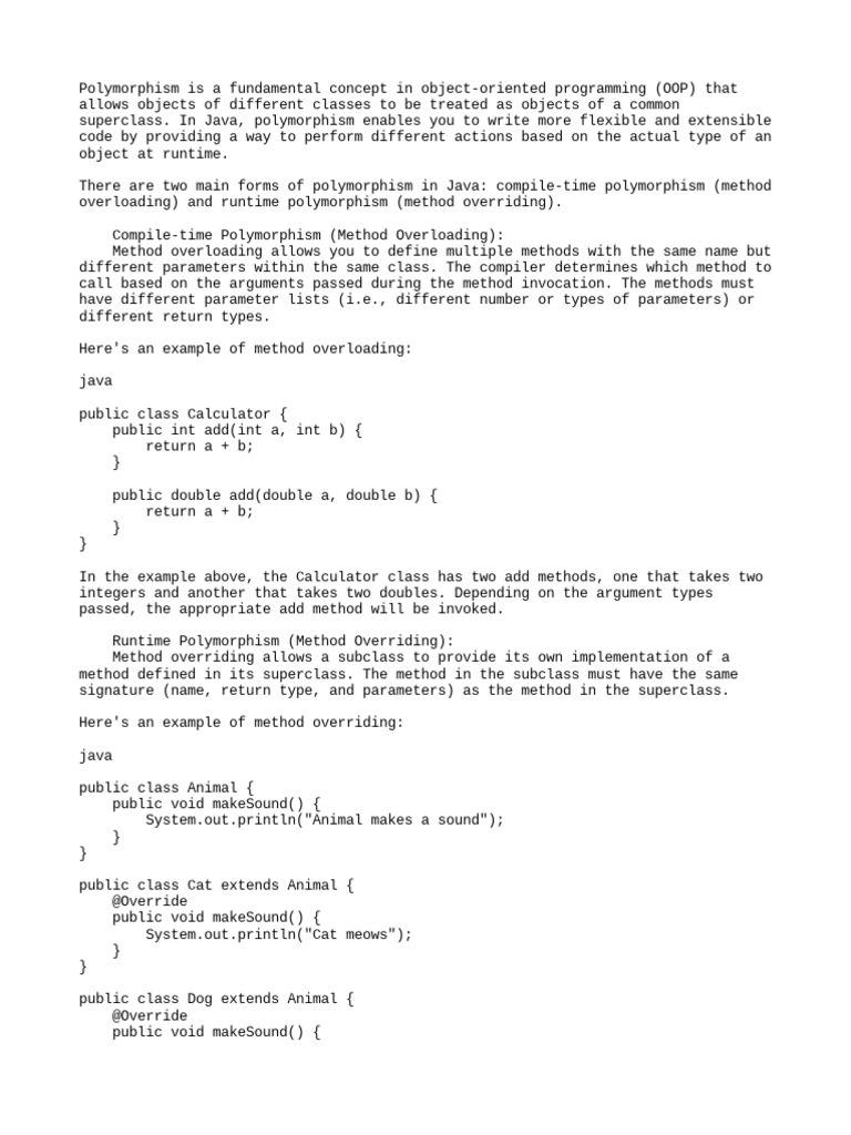 Polymorph Is M | PDF | Method (Computer Programming) | Inheritance ... Polymorph Is M | PDF | Method (Computer Programming) | Inheritance ...