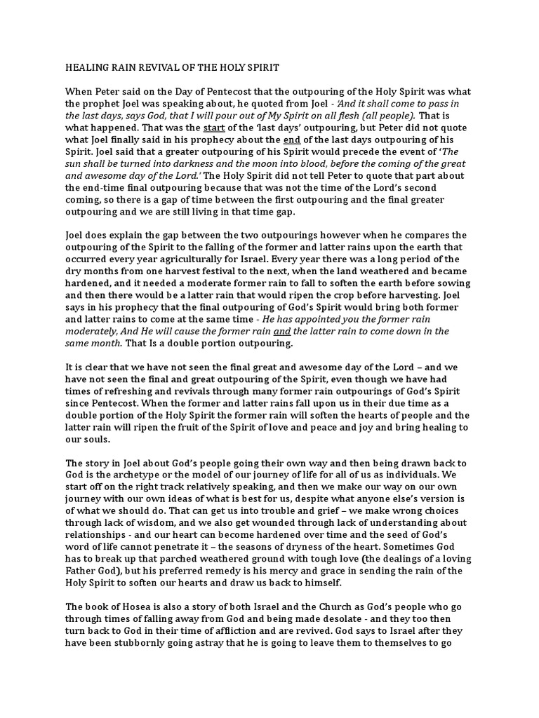 Healing Rain Revival of The Holy Spirit | PDF