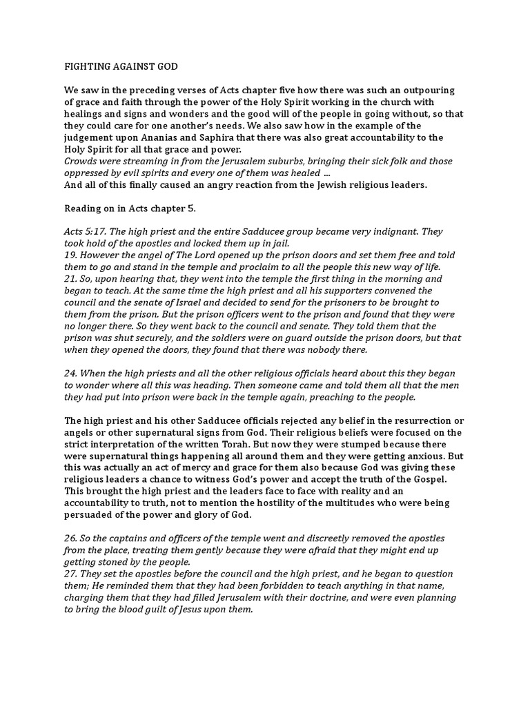 Fighting Against God | PDF | Paul The Apostle | Acts Of The Apostles