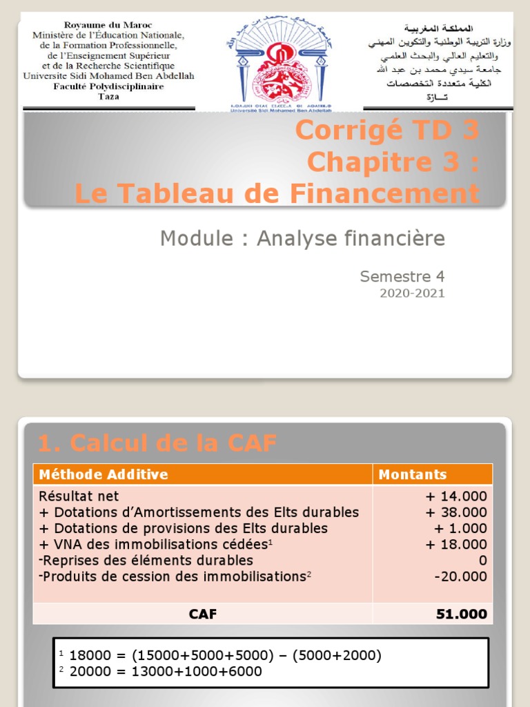 Corrigé TD3 Analyse Financière | PDF | Capitaux propres | Services financiers