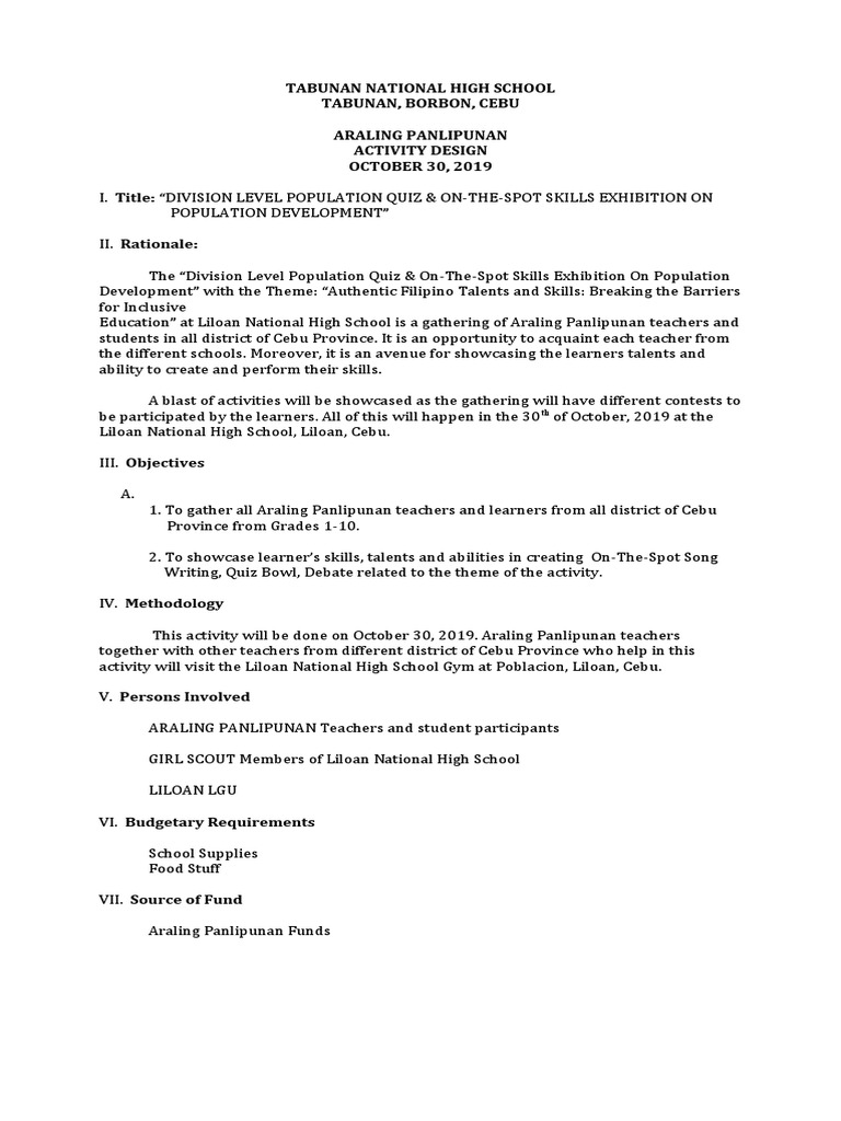 Activity Design | PDF