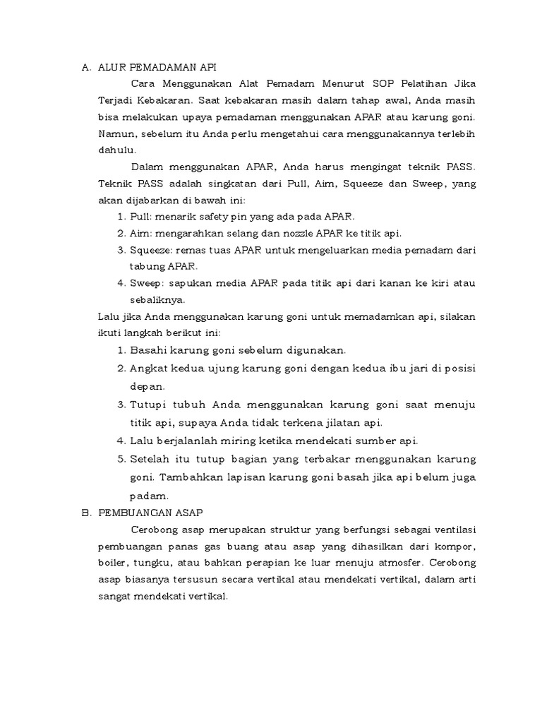Prosedur Pemadaman Api dan Pembuangan Asap | PDF