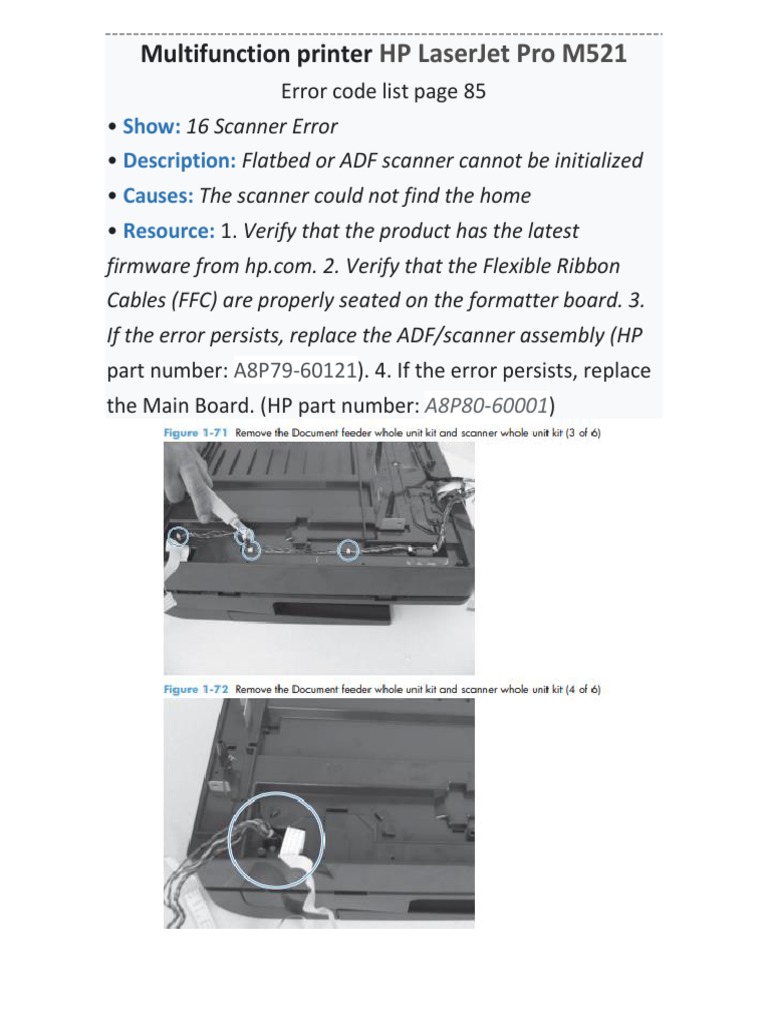 Multifunction printer HP LaserJet Pro M521 | PDF