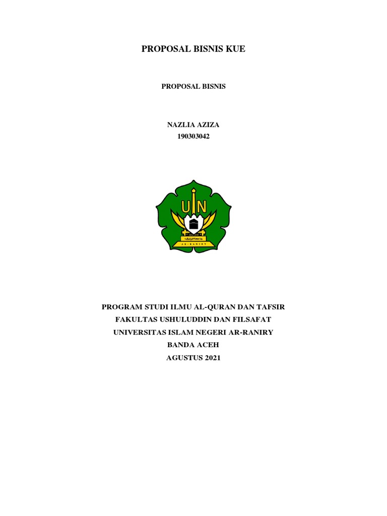 Proposal Bisnis Kue | PDF