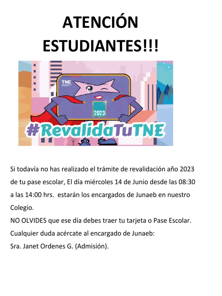 Revalidacion TNE 2023 | PDF