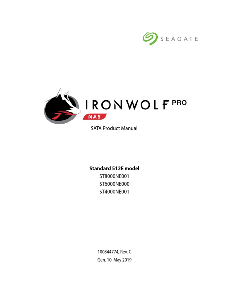 Seagate Iron Wolf Pro Standard 512E Model SATA Product Manual | PDF ...