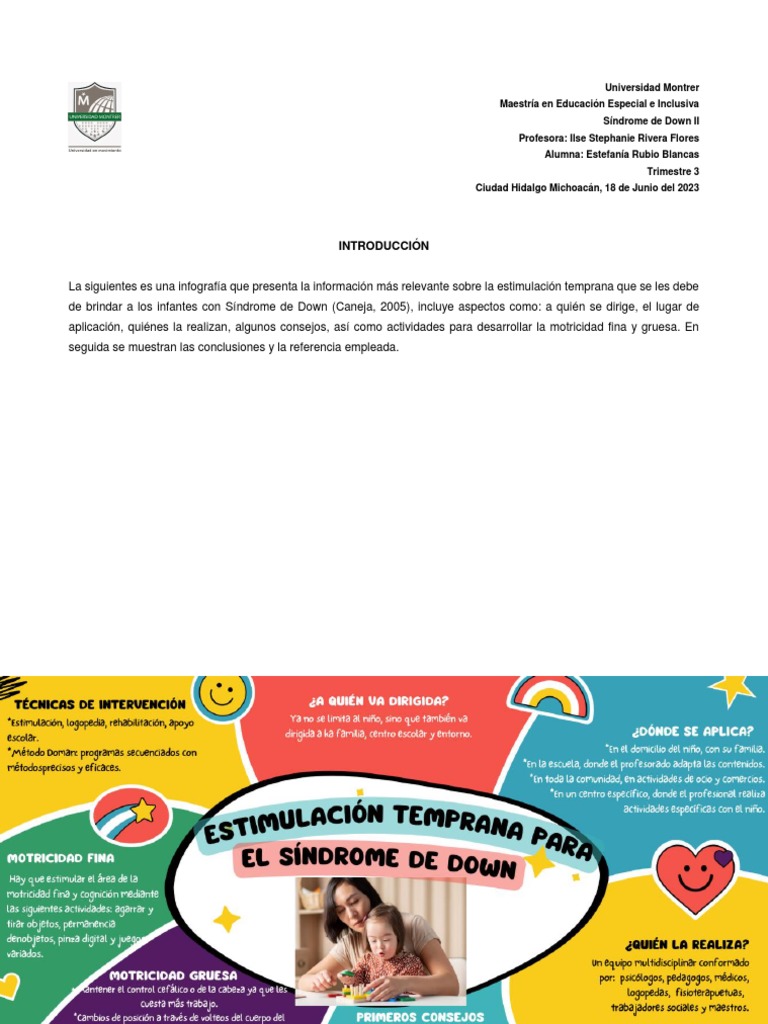 INFOGRAFÍA Estimulación Temprana | PDF