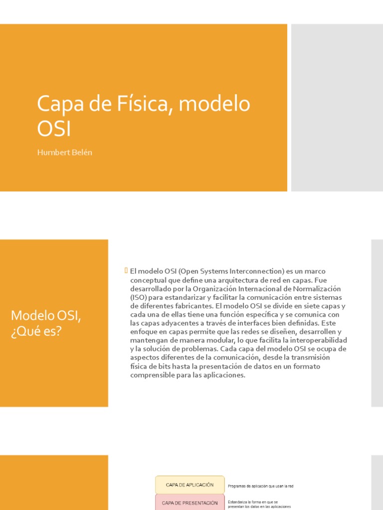 Capa de Fisica, Modelo Osi Integracion Clase 2 | Descargar gratis PDF ...