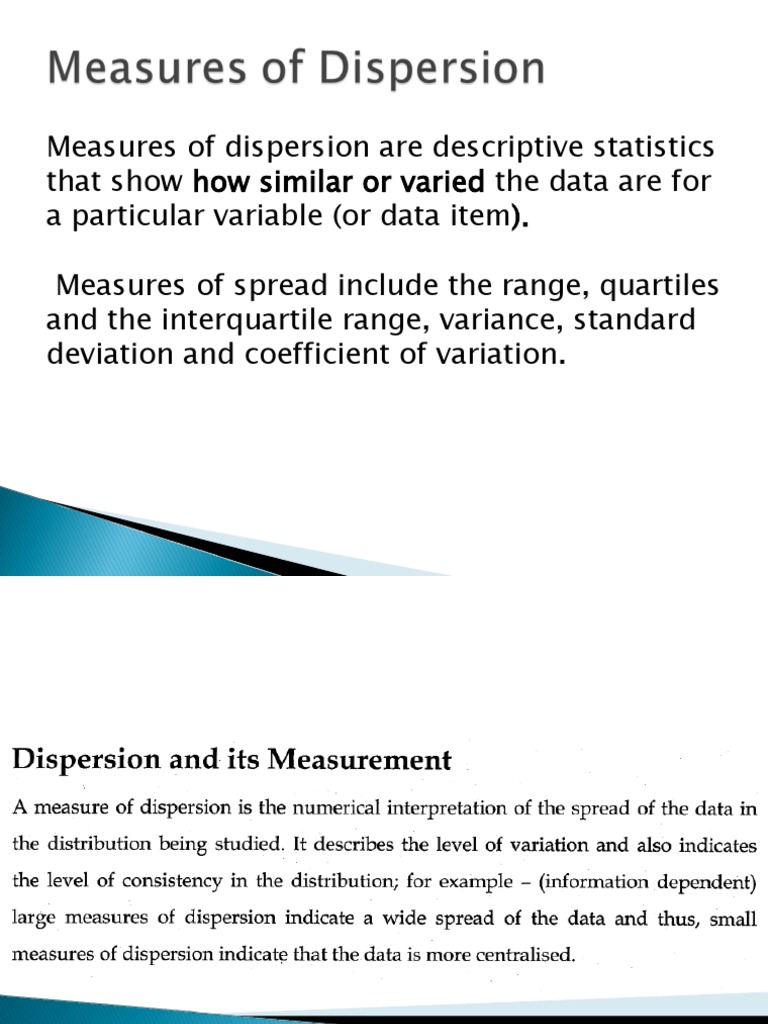Measures of Dispersion MG Edit | PDF | Quartile | Standard Deviation