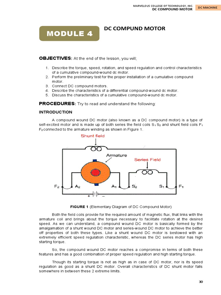 Module 4 - DC Compound Motor | PDF