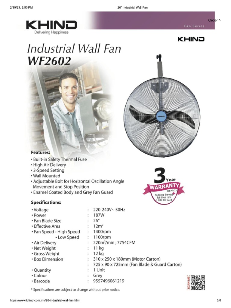 26 - Industrial Wall Fan | PDF